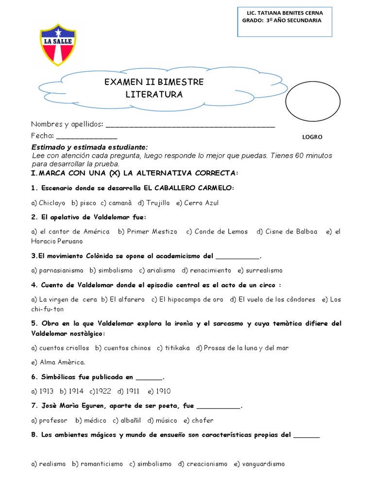 Literatura 3º Examen | PDF | Poesía