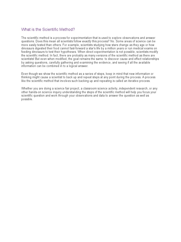 What Is The Scientific Method | PDF | Scientific Method | Experiment
