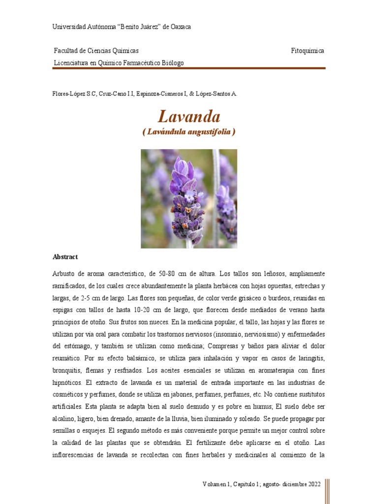 Lavanda 7u Corregido | PDF | Compuestos orgánicos | Química