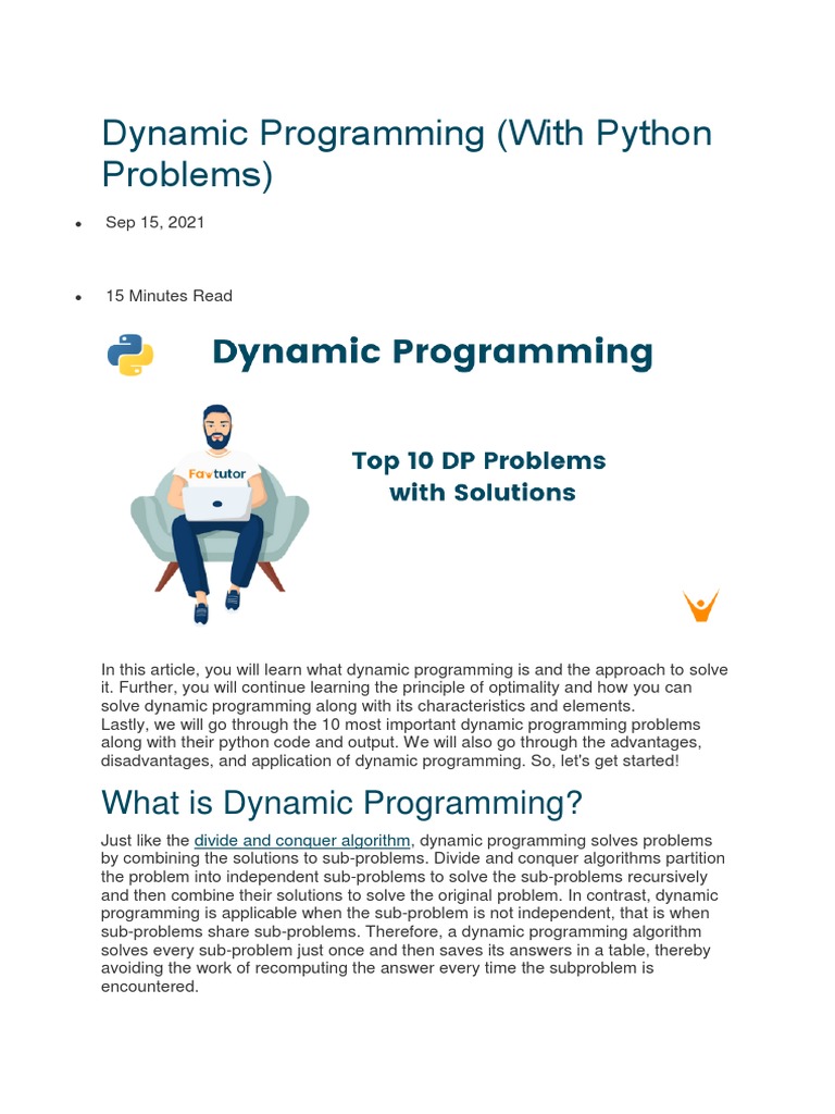 Dynamic Programming | PDF | Dynamic Programming | Mathematical Optimization Dynamic Programming | PDF | Dynamic Programming | Mathematical Optimization