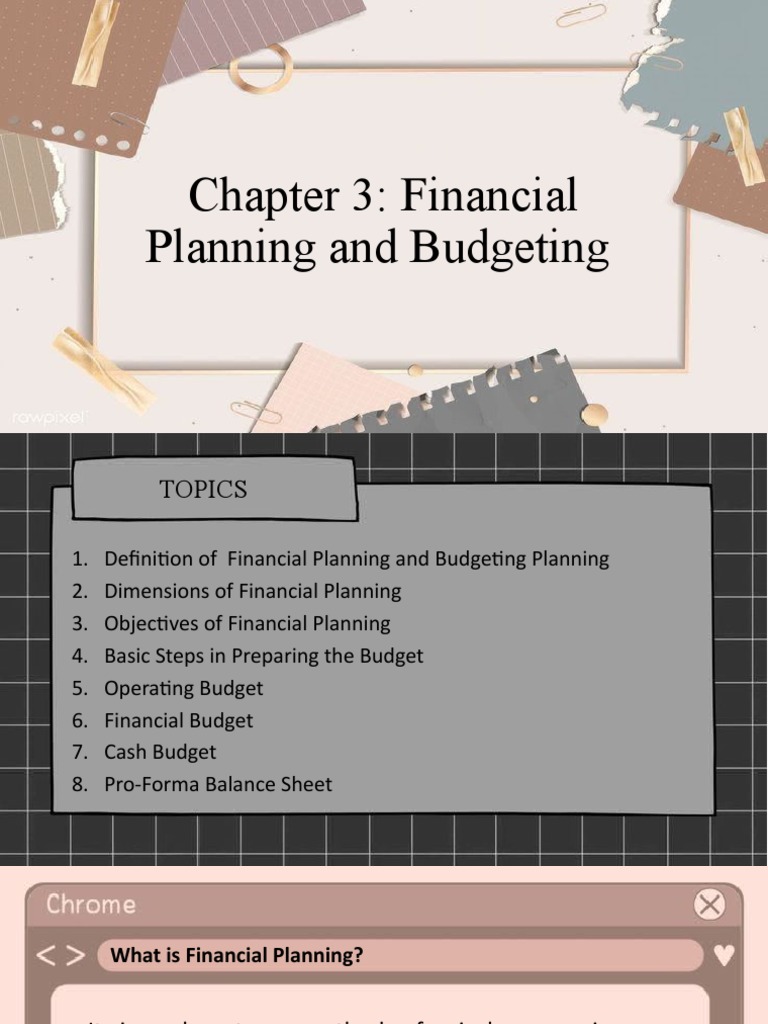 Chapter 3 - Financial and Budgeting Planning | PDF | Equity (Finance ...