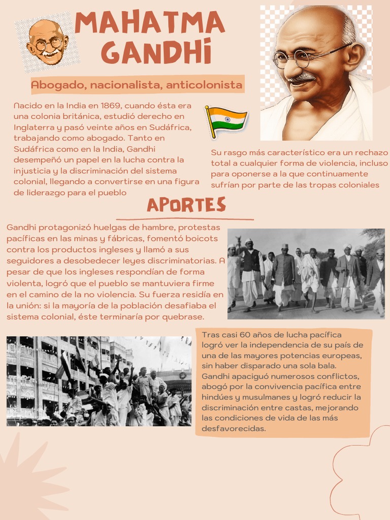 Legado de Gandhi: Lucha Pacífica y Justicia | PDF