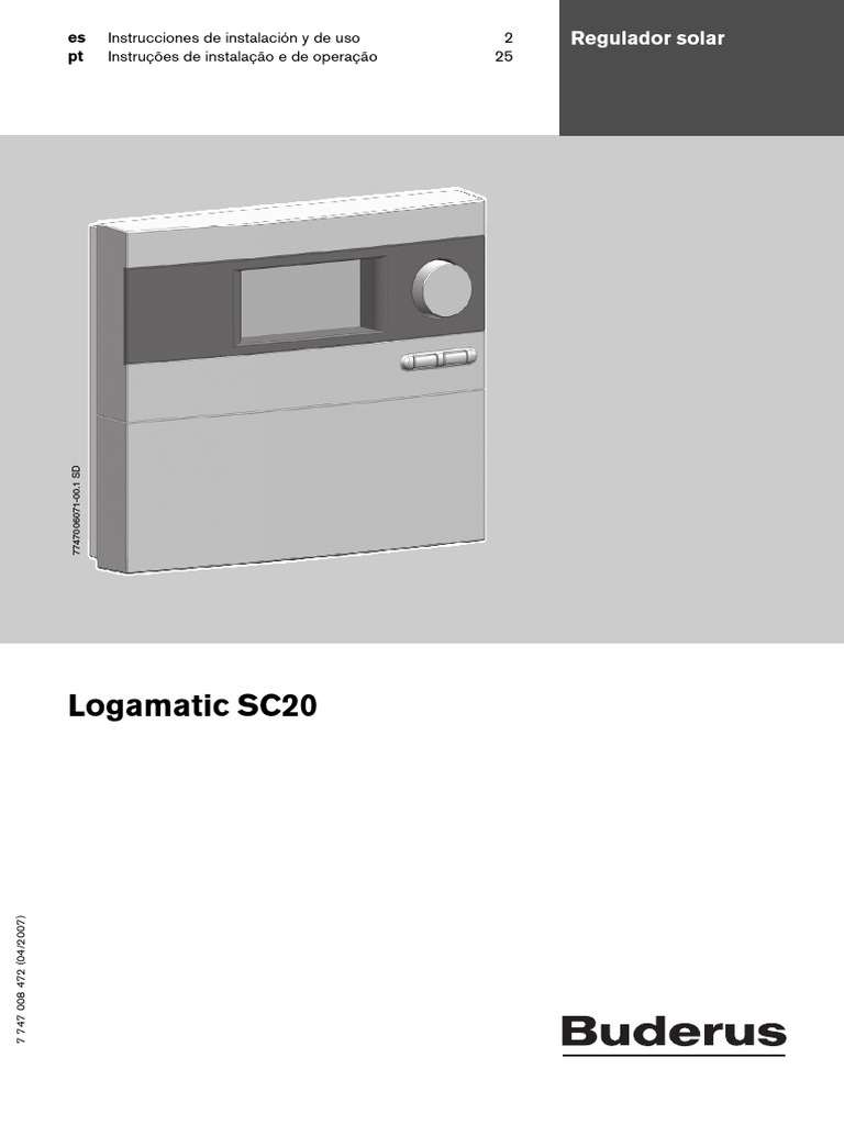 05 - Manual-Instação - Controlador-Logamatic - SC20 | PDF | Bomba | Agua