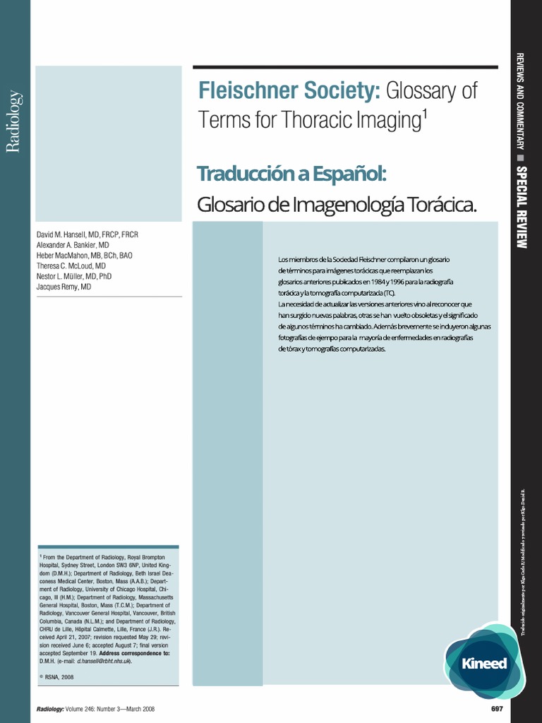 Fleischner Sociedad - Glosario de Terminos de Imagen Toracica ESPANOL ...