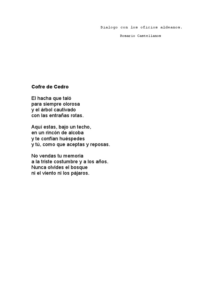 Rosario Castellanos Poemas | PDF