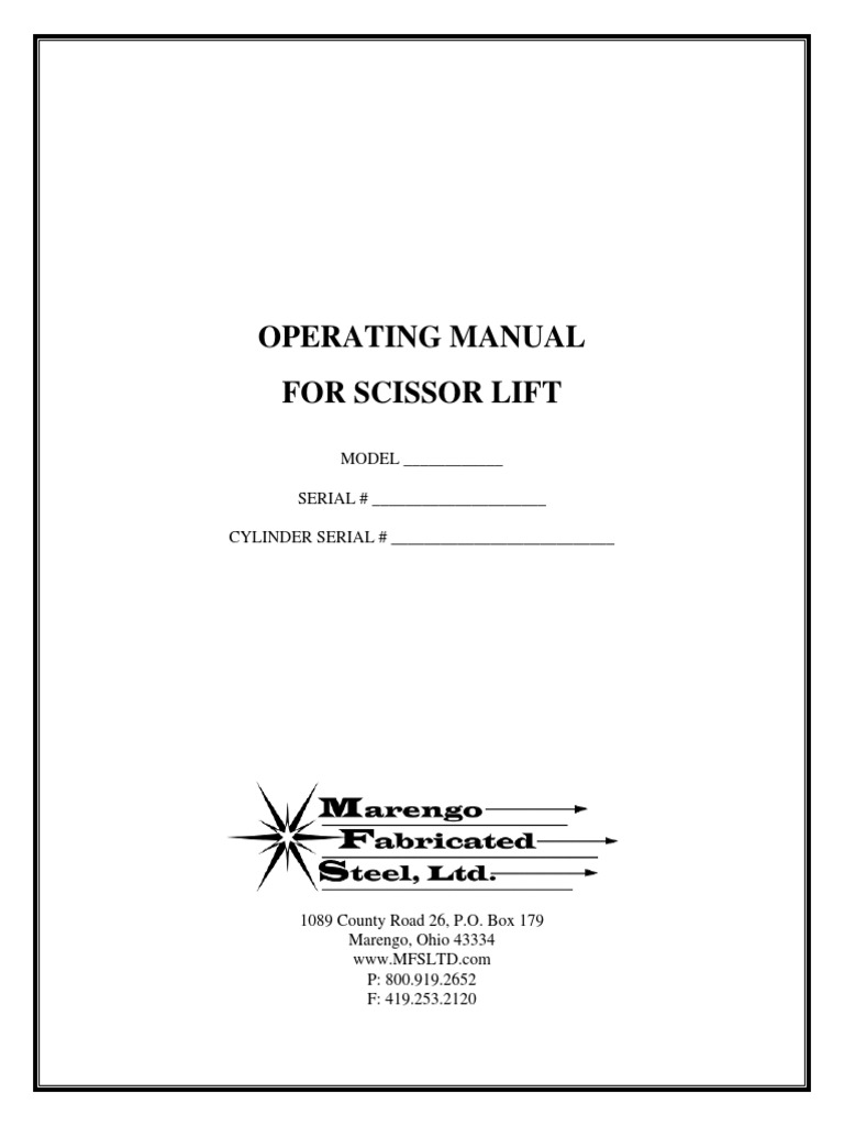 Scissor Lift Manual | PDF | Valve | Switch