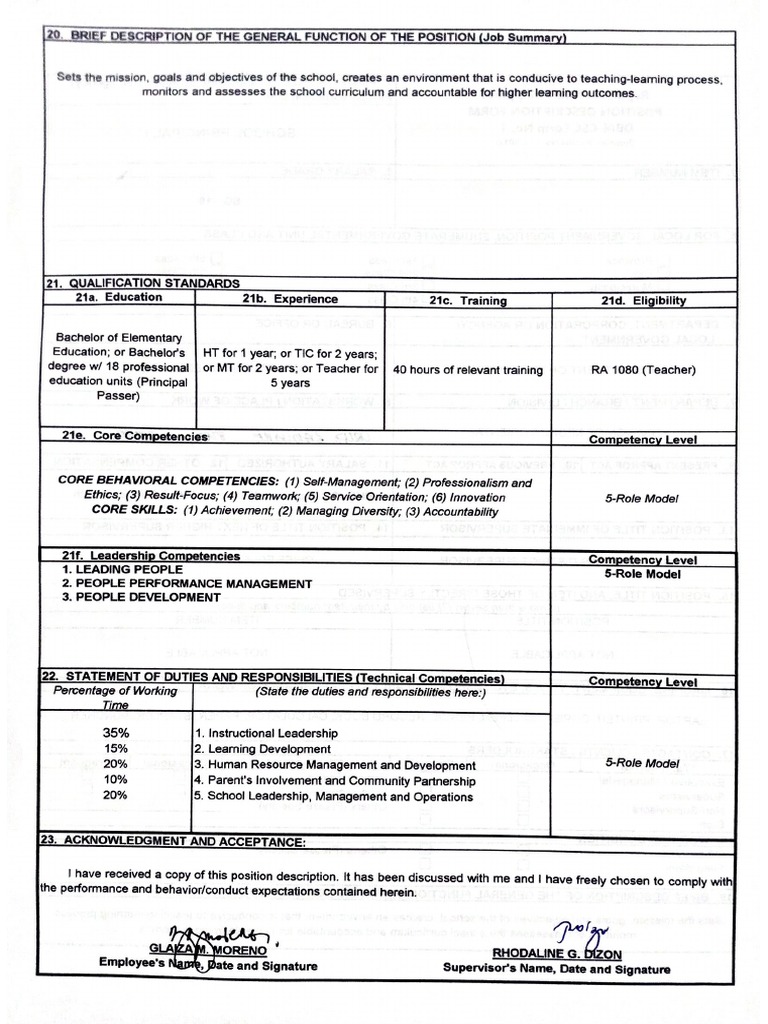 CSC Form 1 - Moreno | PDF