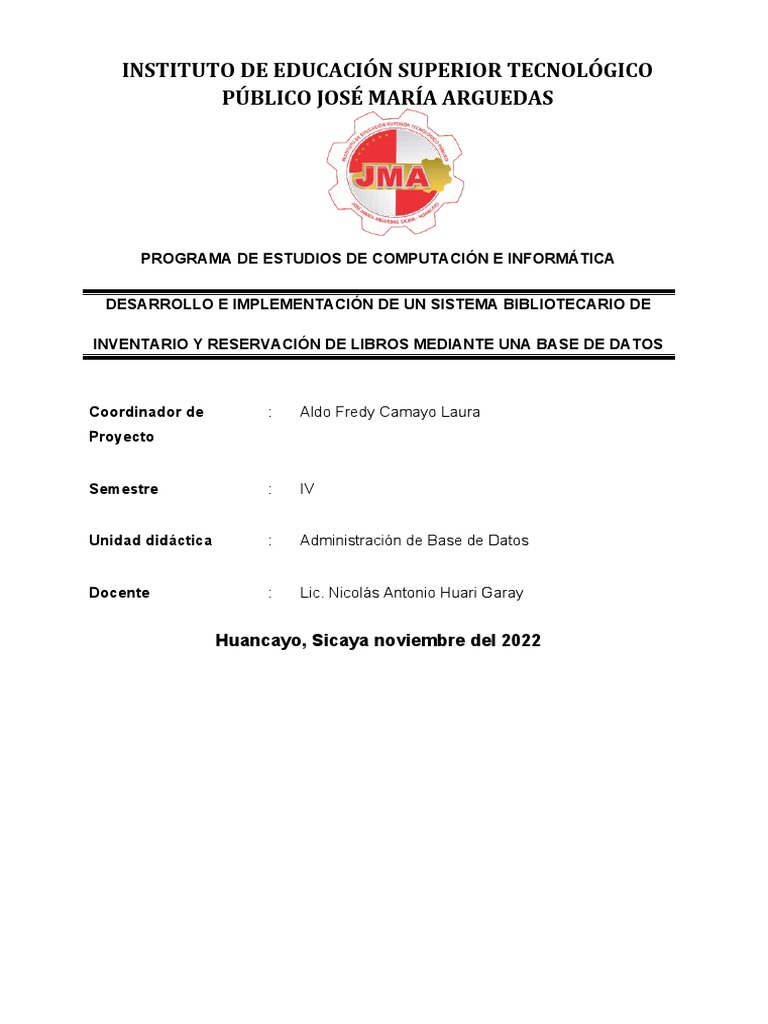 Proyecto Base de Datos | PDF | Bases de datos | Informática