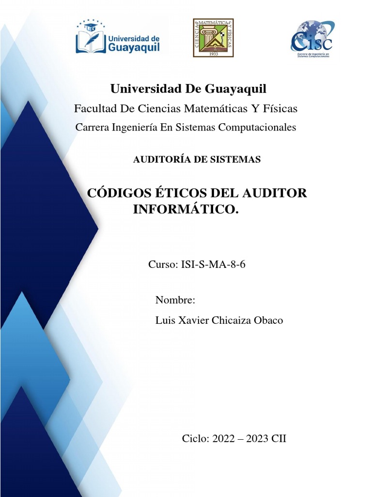 Códigos Éticos para Auditores Informáticos | PDF | Contralor | Auditoría