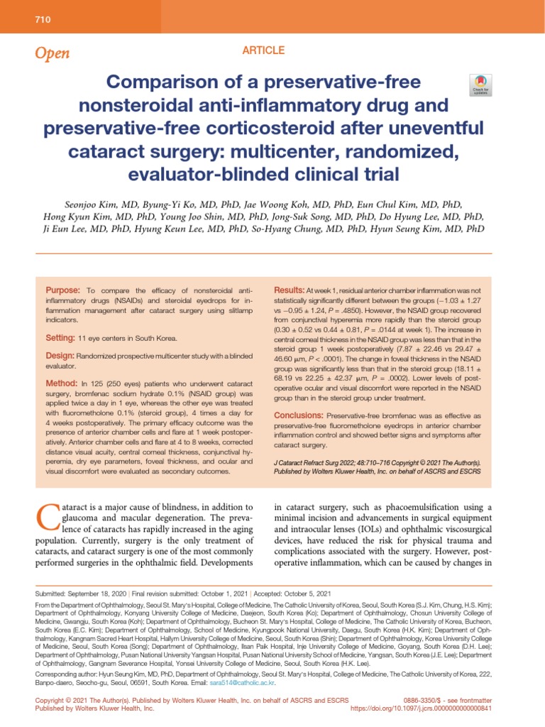 Comparison of A Preservative Free Nonsteroidal. | PDF | Nonsteroidal ...