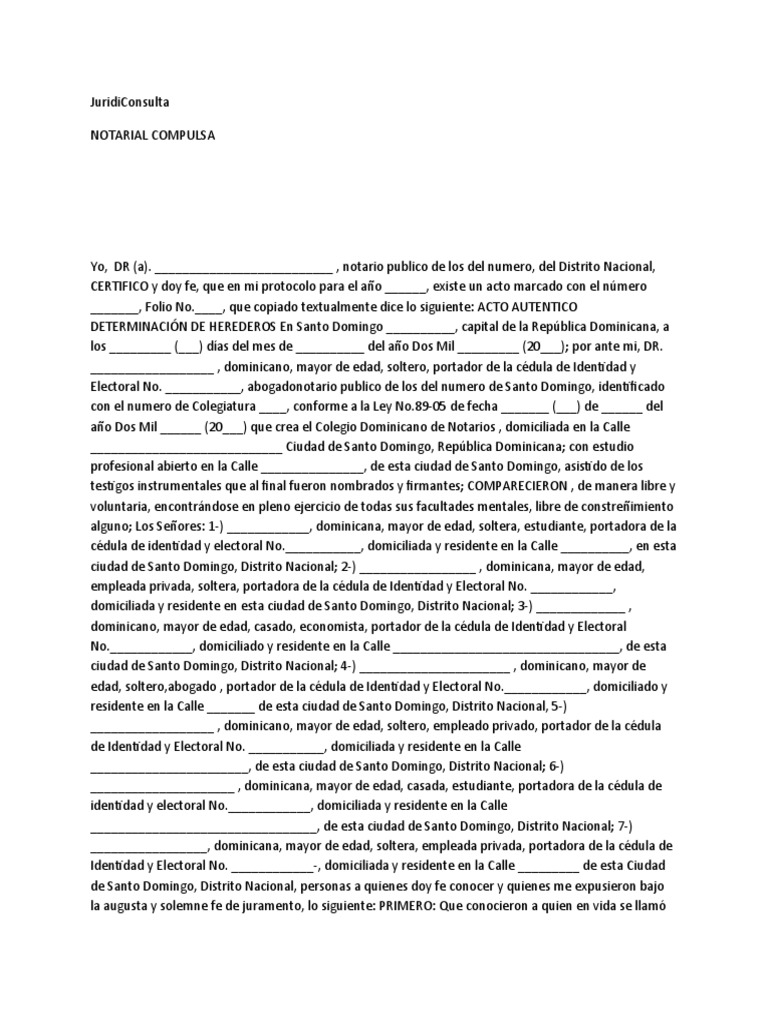 Compulsa Notarial | PDF | República Dominicana | Justicia