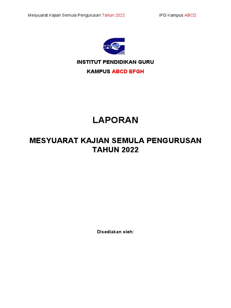3 - Templat Laporan MKSP 2022 | PDF