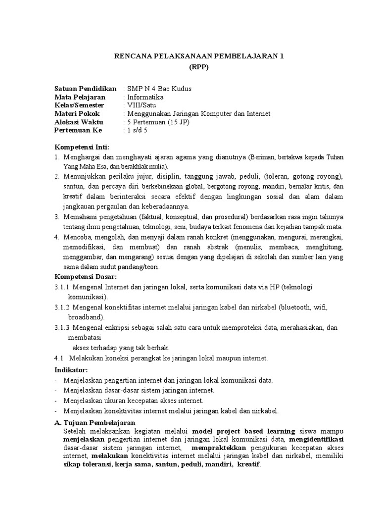 RPP-Internet-Jaringan-Komputer | PDF