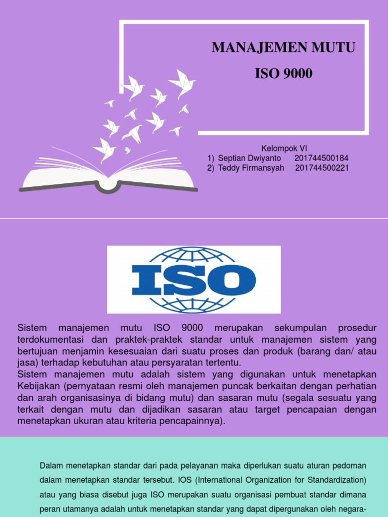 Manajemen Mutu Iso 9000 Kel.6 | PDF