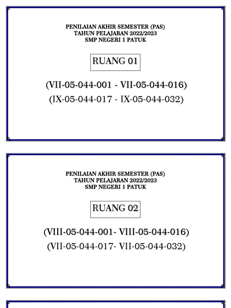 Label Ruangan | PDF