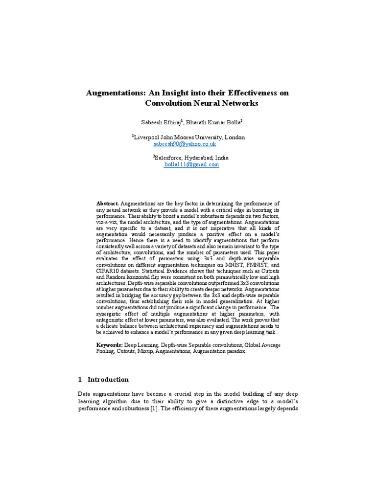 Augmentations: An Insight Into Their Effectiveness On Convolution ...