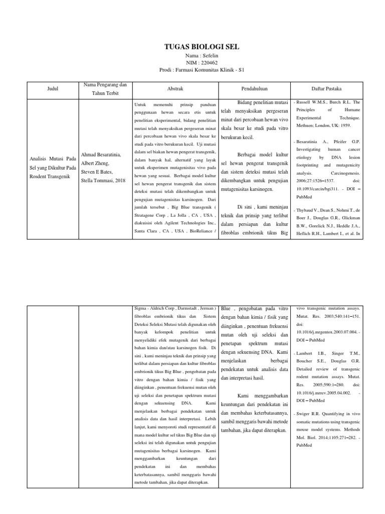 Tugas Biologi Sel | PDF