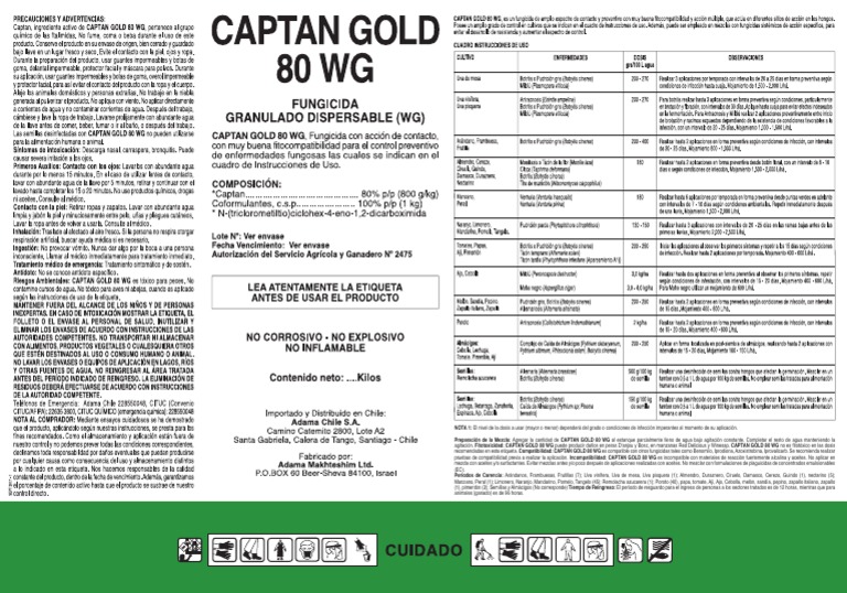 Captan Gold 80 WG - Agosto 2021 | PDF