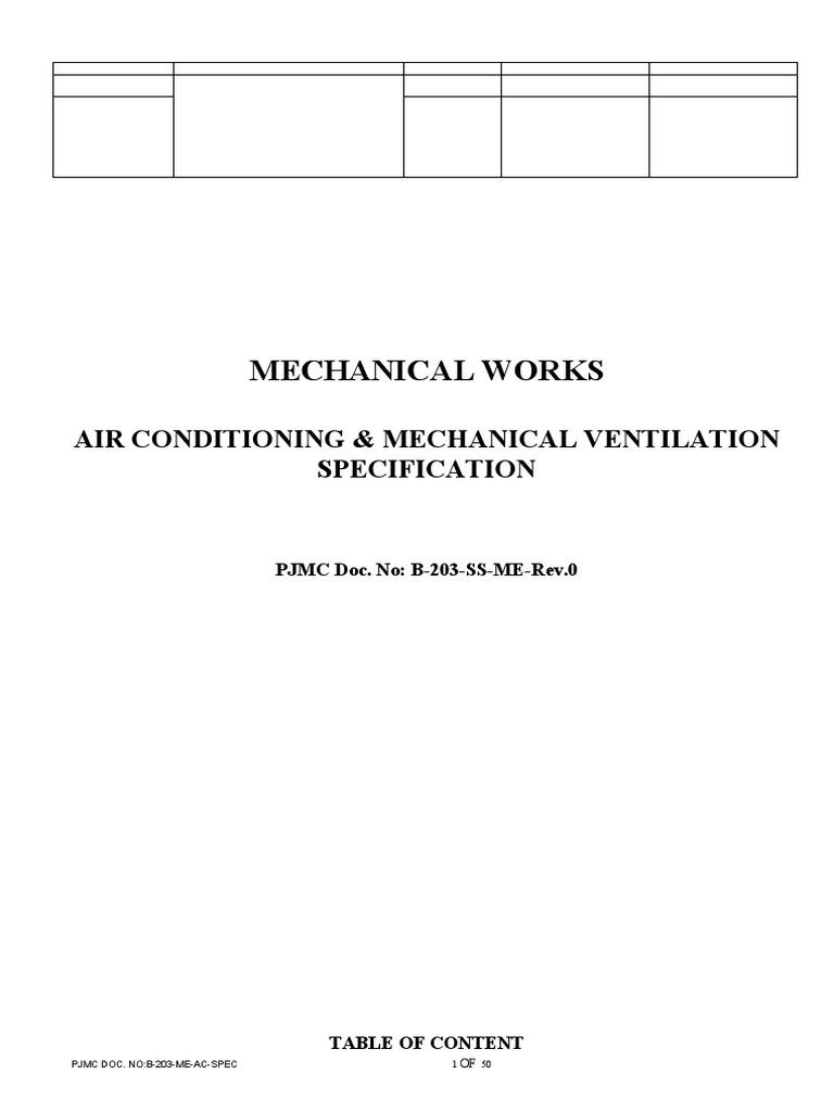 A-ACMV Spec | PDF | Air Conditioning | Duct (Flow)