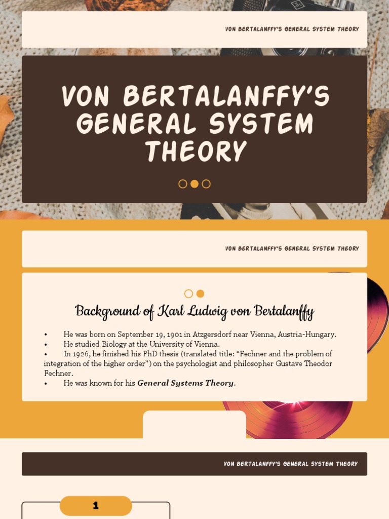 Von Bertalanffy Presentation TFN | PDF | Systems Theory | System