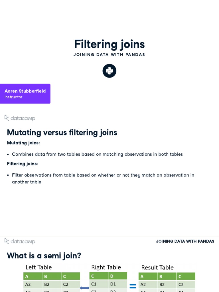 43 Joining Data With Pandas Advanced Merging And Concatenating Pdf Computer Programming