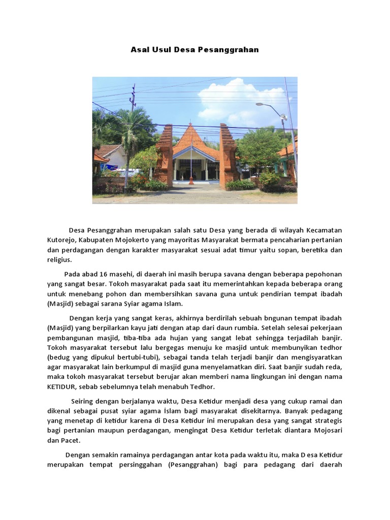 Asal Usul Desa Pesanggrahan | PDF