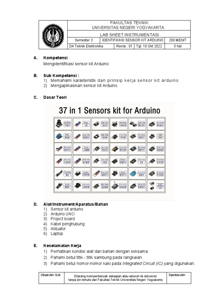 Praktik Identifikasi Sensor Kit Arduino | PDF