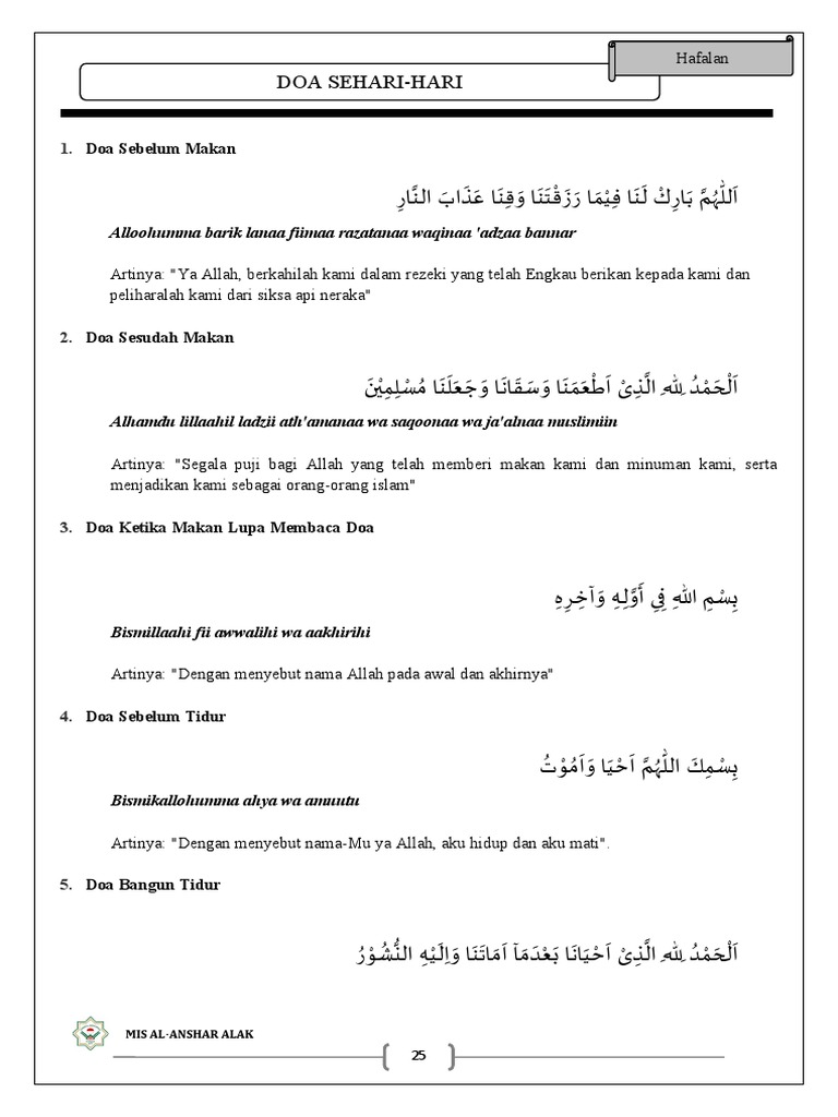 Doa Doa Pilihan | PDF