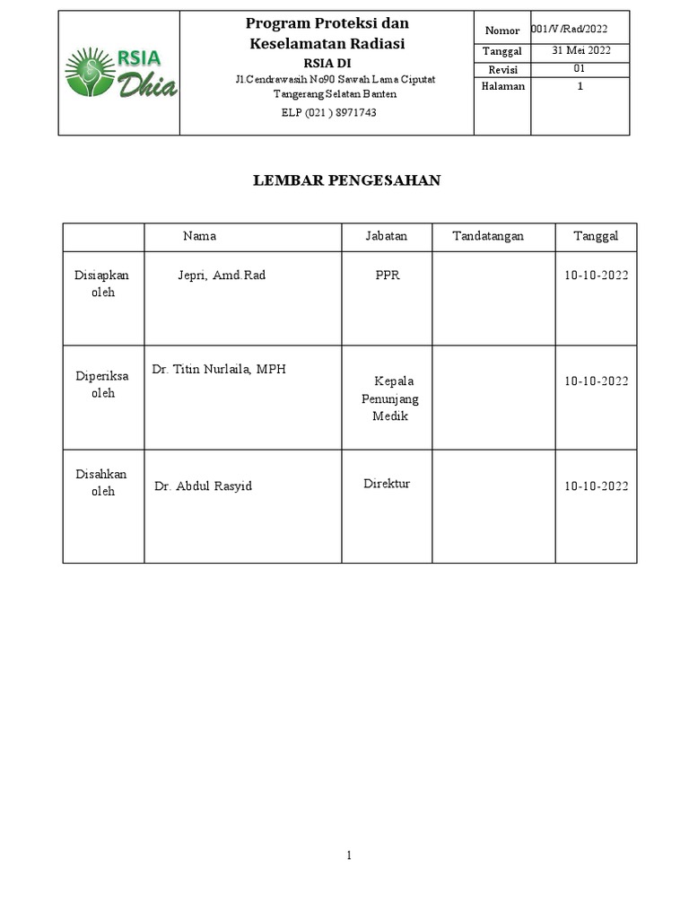 PPR Rsia Dhia 2022 | PDF