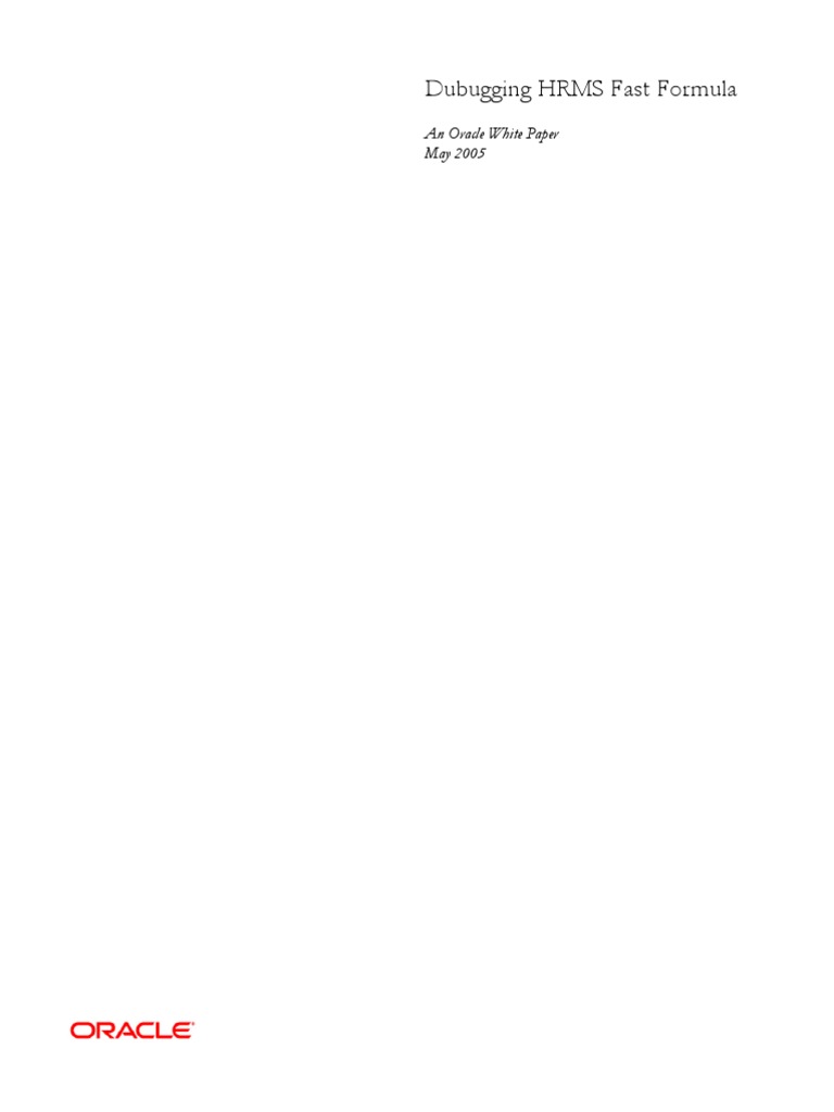 Debugging HRMS Fast Formula | PDF | Parameter (Computer Programming ...