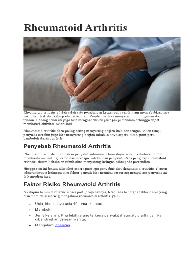 Rheumatoid Arthritis Gejala Dan Pengobatan Pdf