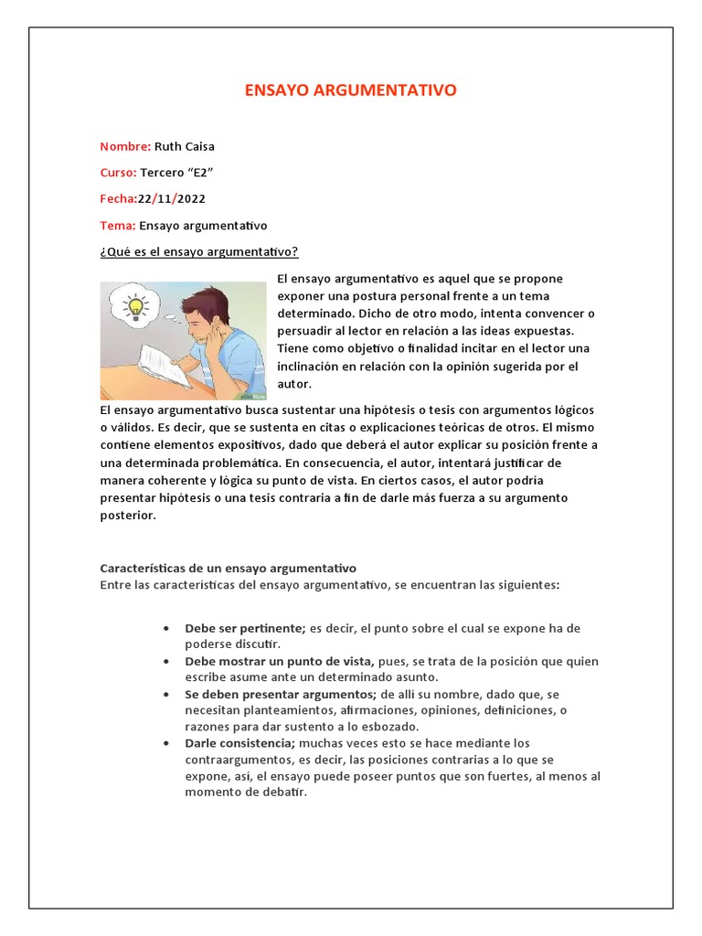 Ensayo Argumentativo | PDF