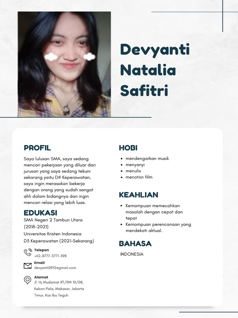 CV Lamaran - Devyanti Natalia Safitri | PDF