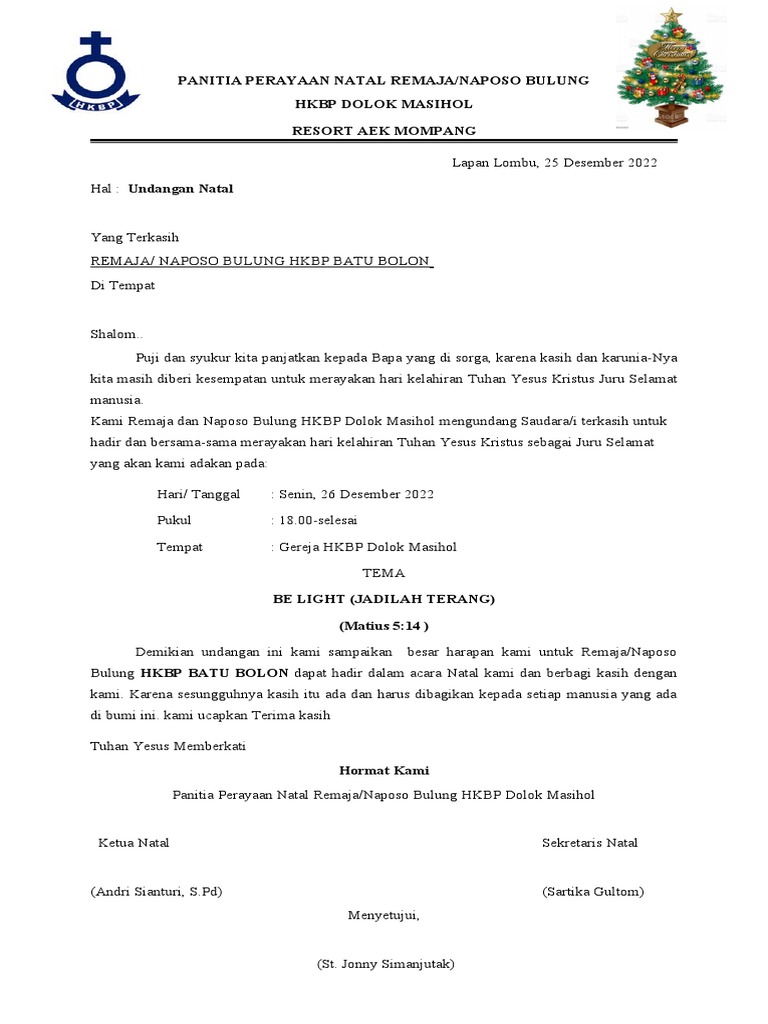 Undangan HKBP Batu Bolon | PDF