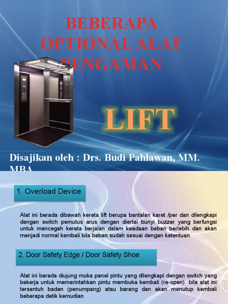 Alat Pengaman Lift dan Fungsinya | PDF
