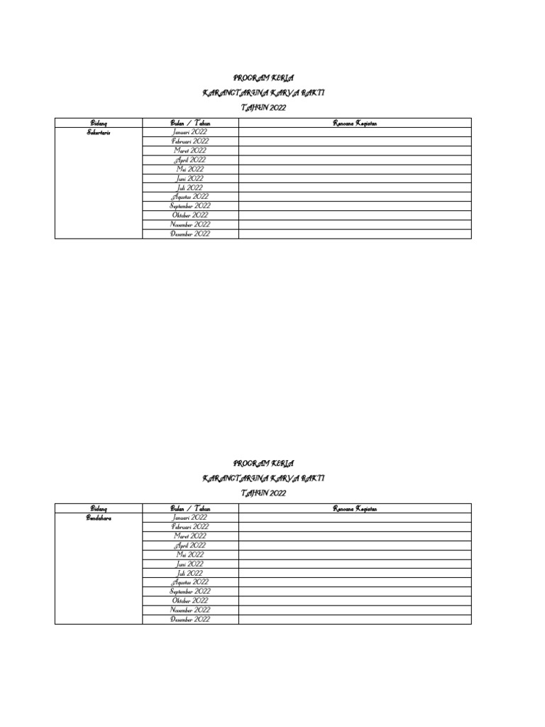 Program Kerja KRT | PDF