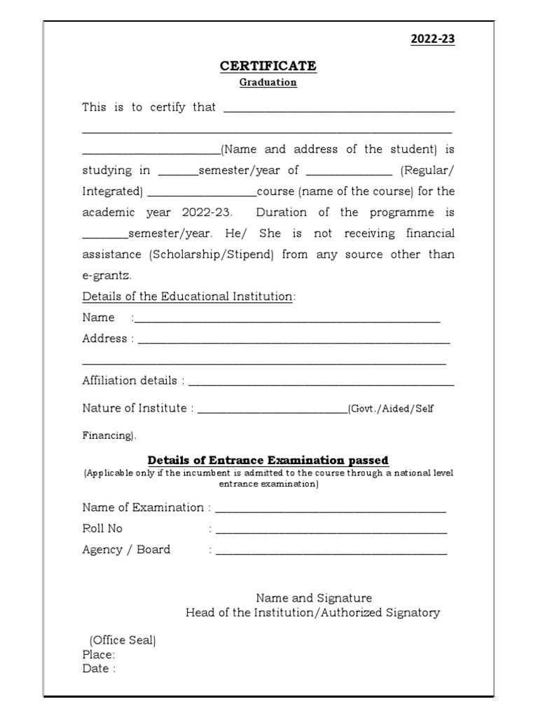 Graduation Certificate | PDF