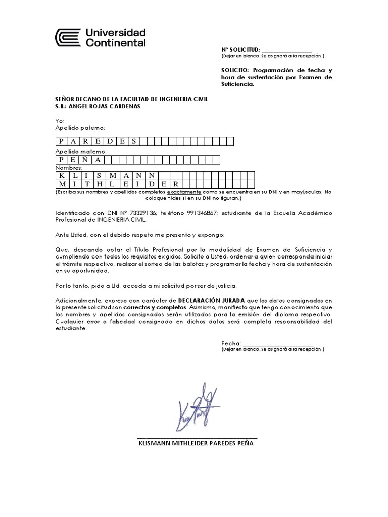 Solicitud de Programacion de Sustentacion | PDF