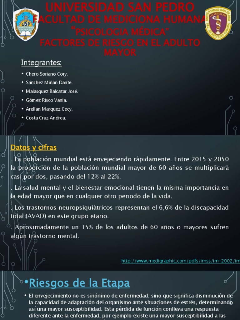 Factores de Riesgo en El Adulto Mayor | PDF | Vejez | Depresión (estado de ánimo)