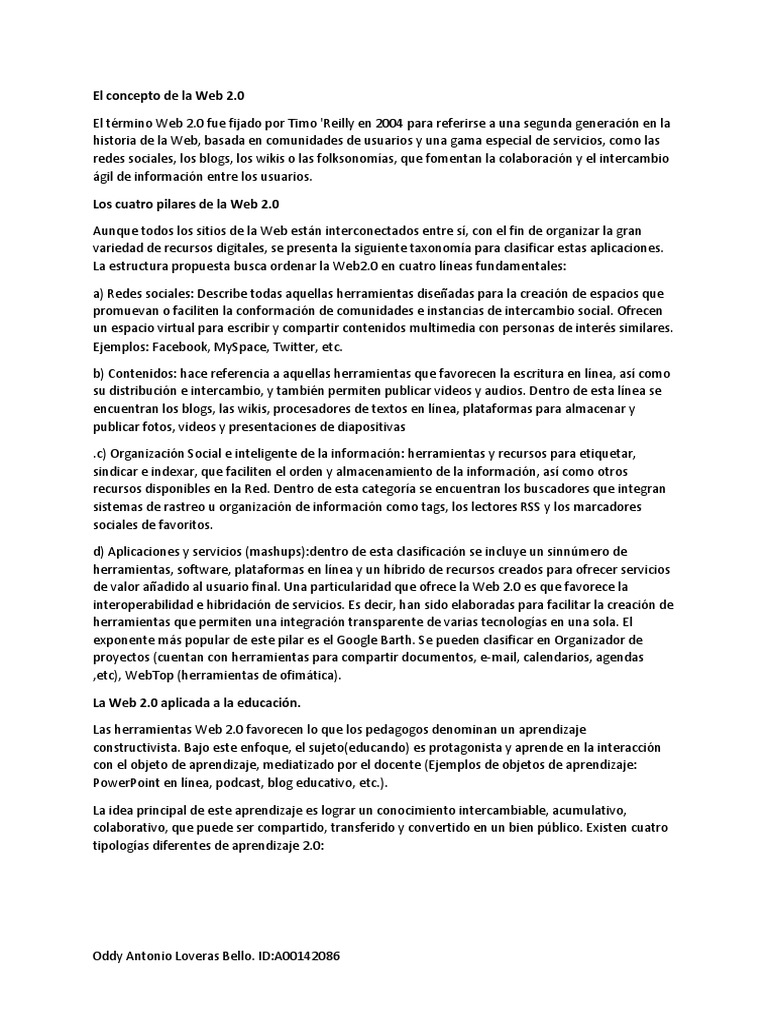 Web 2.0 | PDF | Método de enseñanza | web 2.0