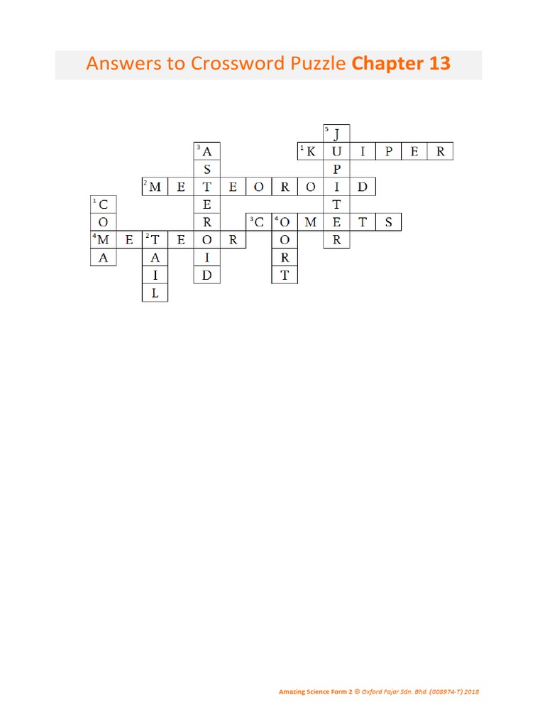 Answers To Crossword Puzzle Chapter 13 | PDF