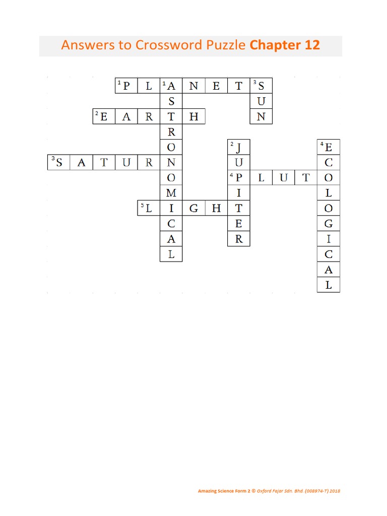 Crossword Puzzle Answers: Chapter 12 | PDF | Technology & Engineering