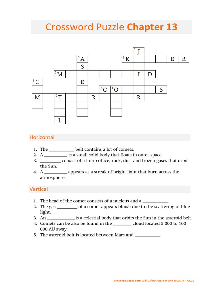 Crossword Puzzle Chapter 13 | PDF