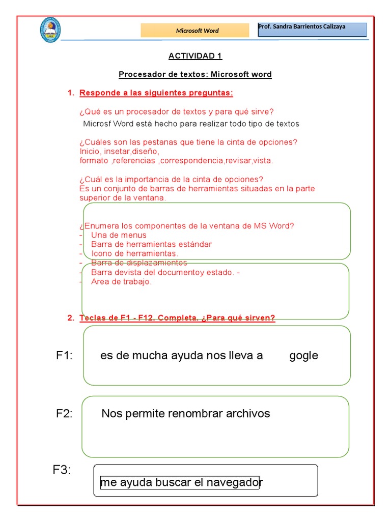 Practica 1 Sesion 1 MS Word | PDF