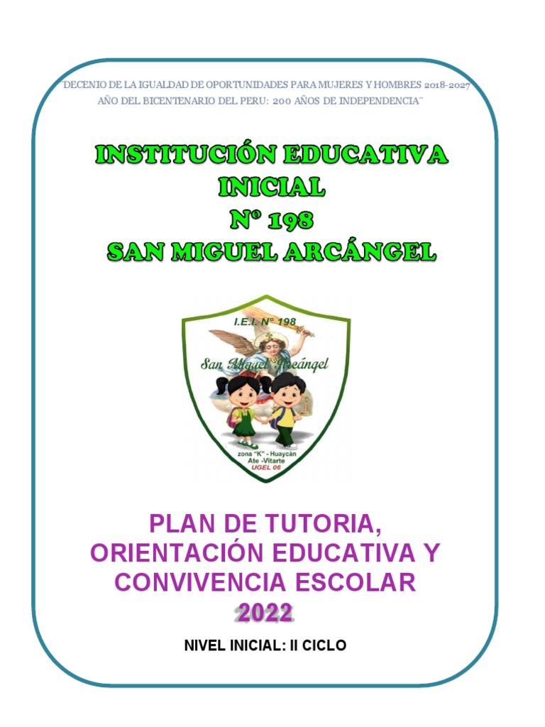 Plan de Tutoria 2022-Iei San Miguel Arcangel | Descargar gratis PDF ...