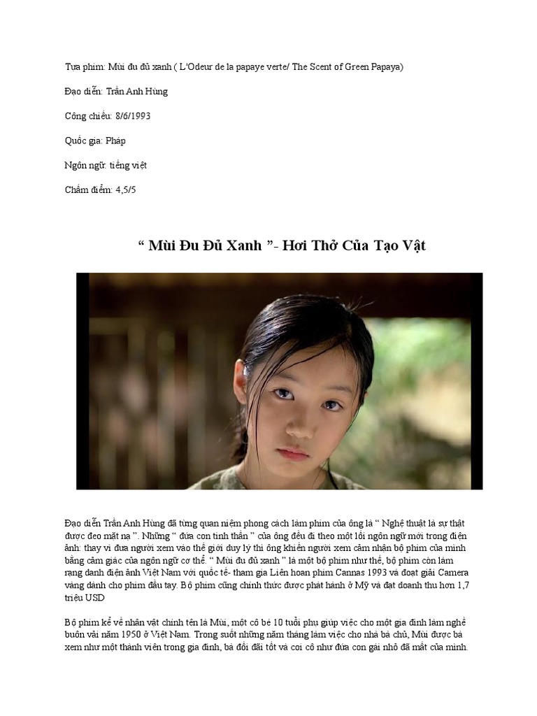 Review Phim Mùi Đu Đ Xanh | PDF