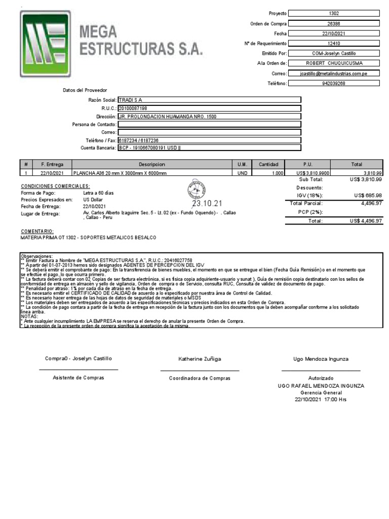B Mega Estructuras Sa | PDF