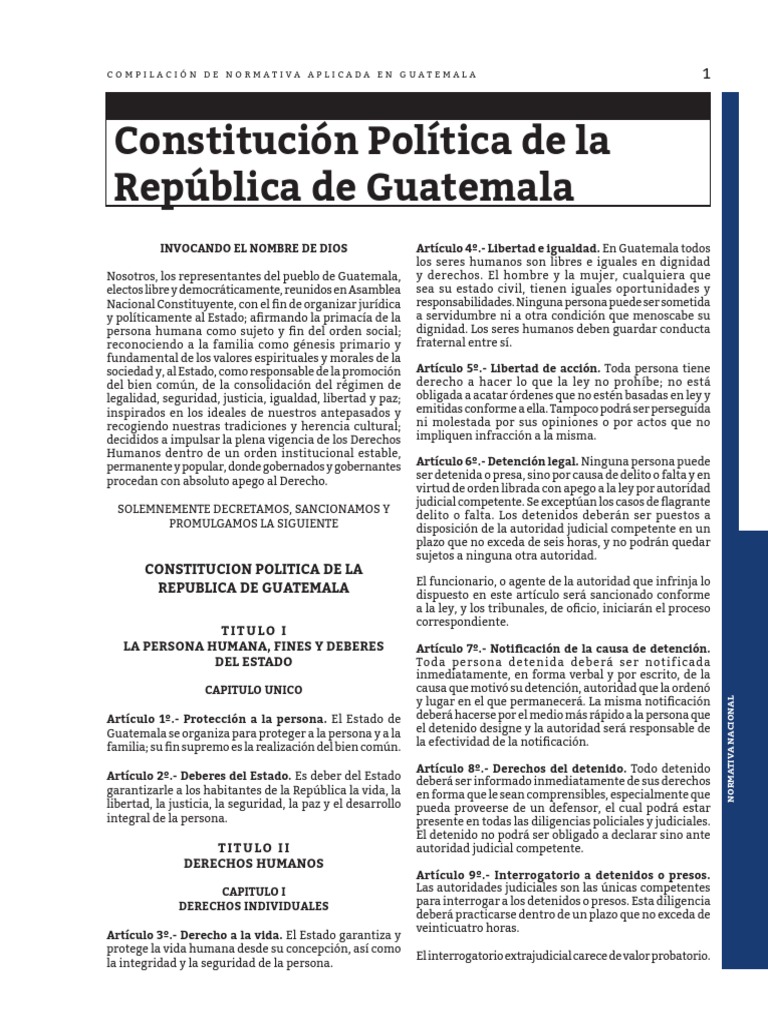 Constitución Politica de La República de Guatemala | PDF | Dominio eminente | Prisión