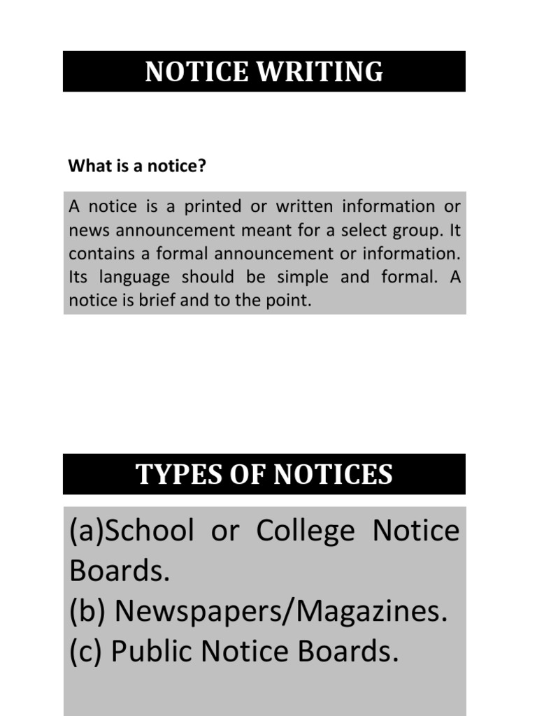 A Concise Guide to Writing Effective Notices | PDF