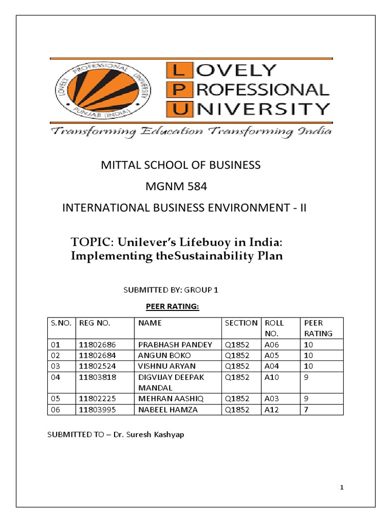 Unilever Lifebuoy Casestudy | PDF | Strategic Management | Brand